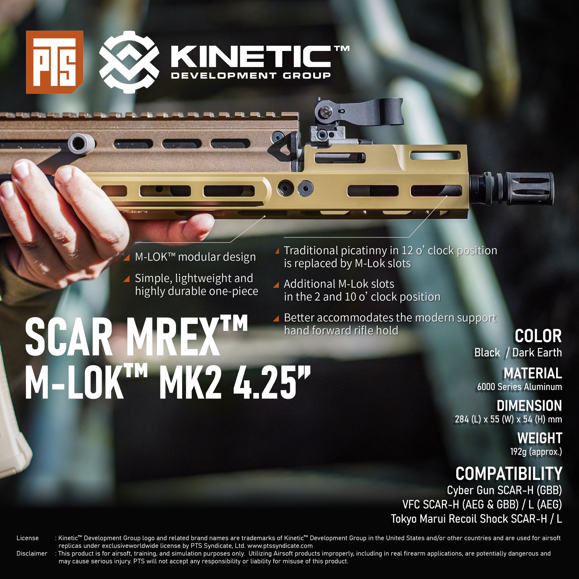 SCAR MREX M-LOK MK2 4.25in 戰術護木 | PTS Steel Shop 台灣